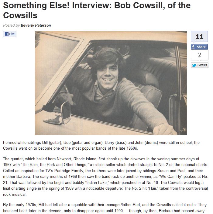 Something Else! Interview: Bob Cowsill | The Cowsills